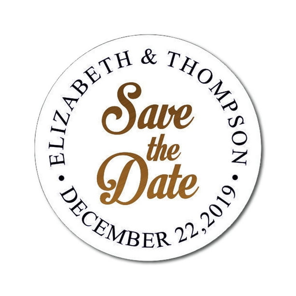 Darling Souvenir Round Calligraphy Save The Date Stickers Wedding ...