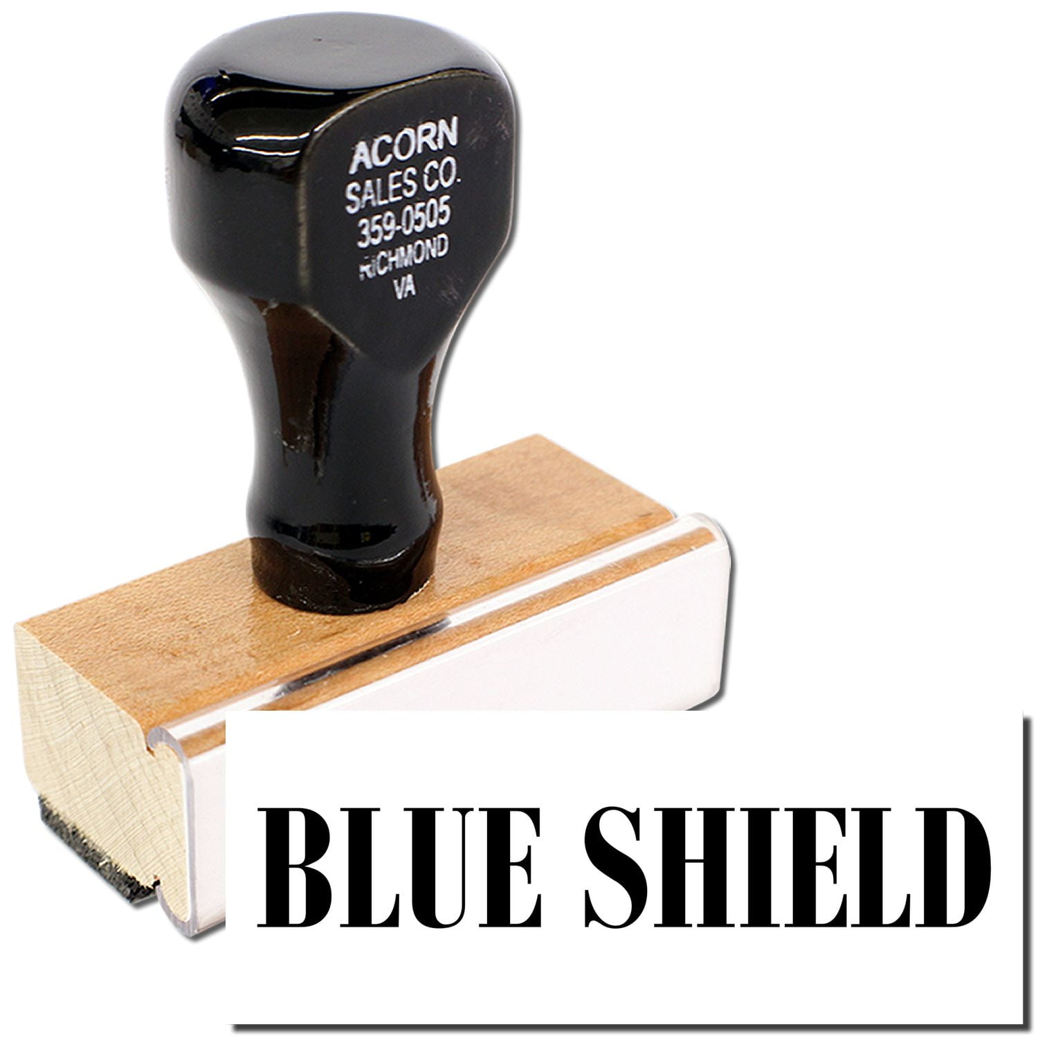 Blue Shield Rubber Stamp, Wooden Handle Rubber Stamp, Laser Engraved ...