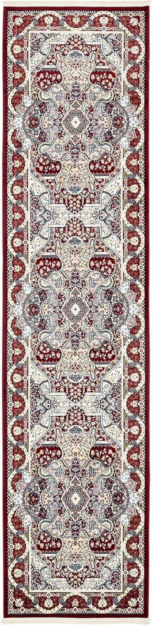 Rugs.com Rabia Collection Rug – 3' x 13' Runner Burgundy Low Rug ...