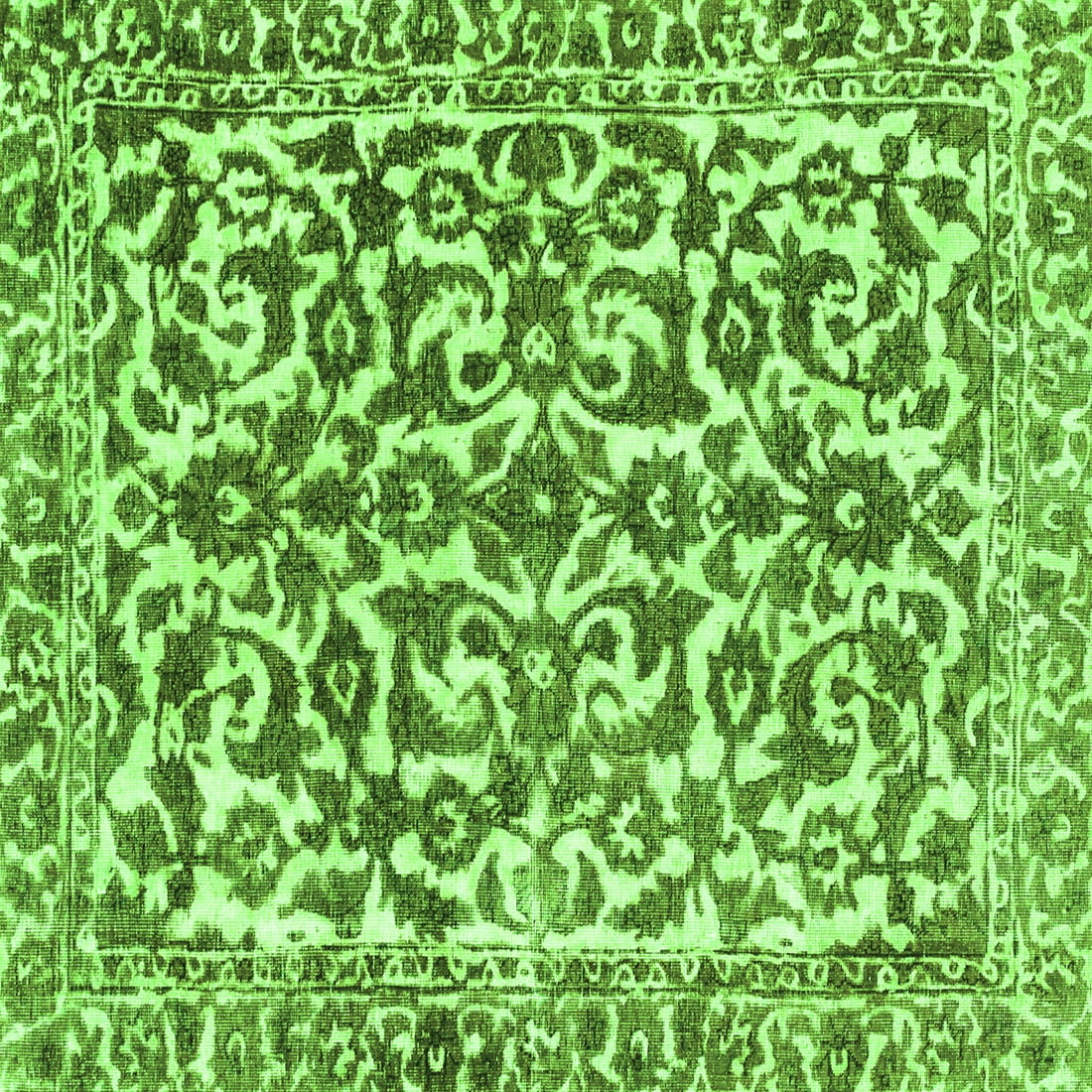 Ahgly Company Indoor Square Abstract Green Modern Area Rugs, 6' Square ...