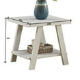 LIANGKA Athens Contemporary Weathered Charcoal and Beige Wood Shelf ...