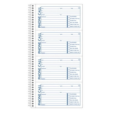 Adams® Wirebound Telephone Message Book, Two-Part Carbonless, 200 Forms ...