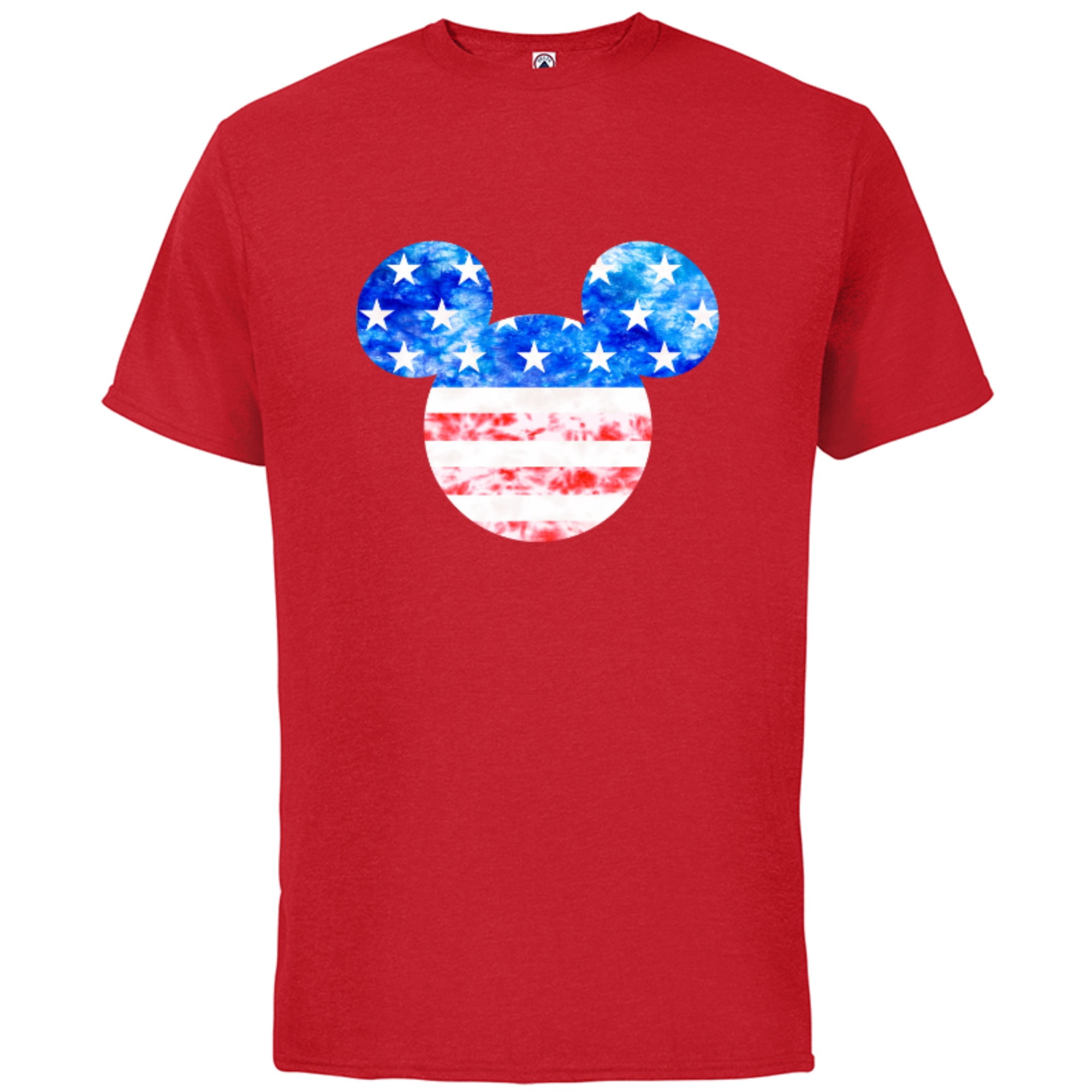 Disney Mickey Mouse American Flag Tie Dye - Short Sleeve Cotton T-Shirt ...