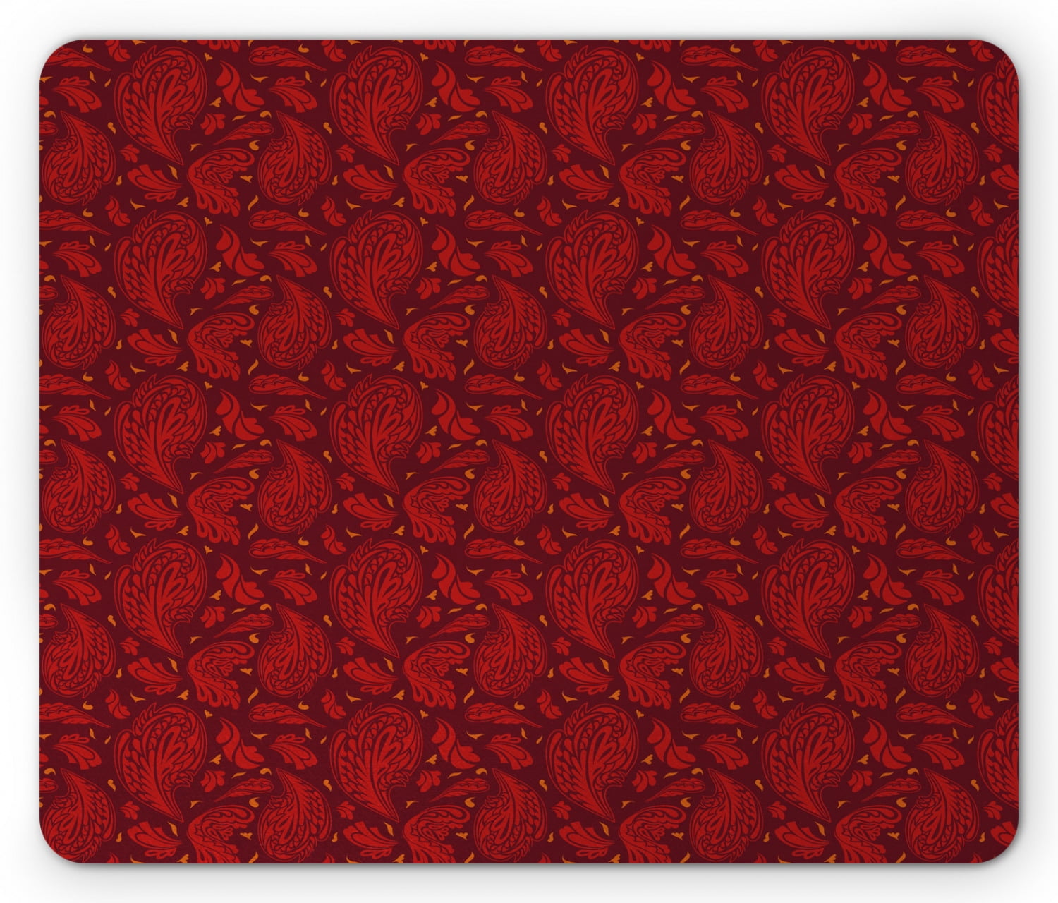 Maroon Mouse Pad, Abstract Classic Paisley Style Motifs Art ...