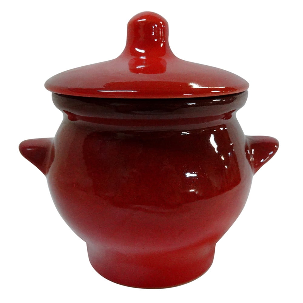 Clay Cooking Pot with Lid Red Stewing Stoneware Pot 22 fl oz Clay ...