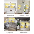 Abstract Grey Yellow Oil Painting Art Short Blackout Curtains 36 Inch ...