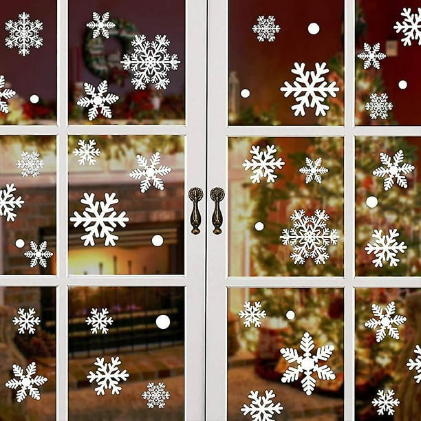 108 Pieces Christmas Snowflake Window Sticker Pvc Removable Static ...