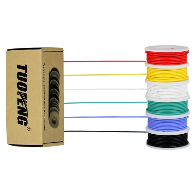 TUOFENG 24 Gauge Wire, Electrical Wire Kit 24 AWG Flexible Silicone ...