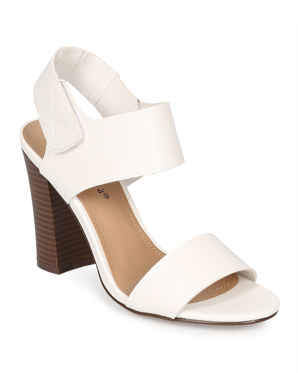 Breckelles CE68 Women Leatherette Open Toe Hook and Loop Slingback ...