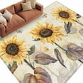8x10 Area Rugs, Sunflower Non-Skid Rubber Backing Large Rectangle Rugs ...