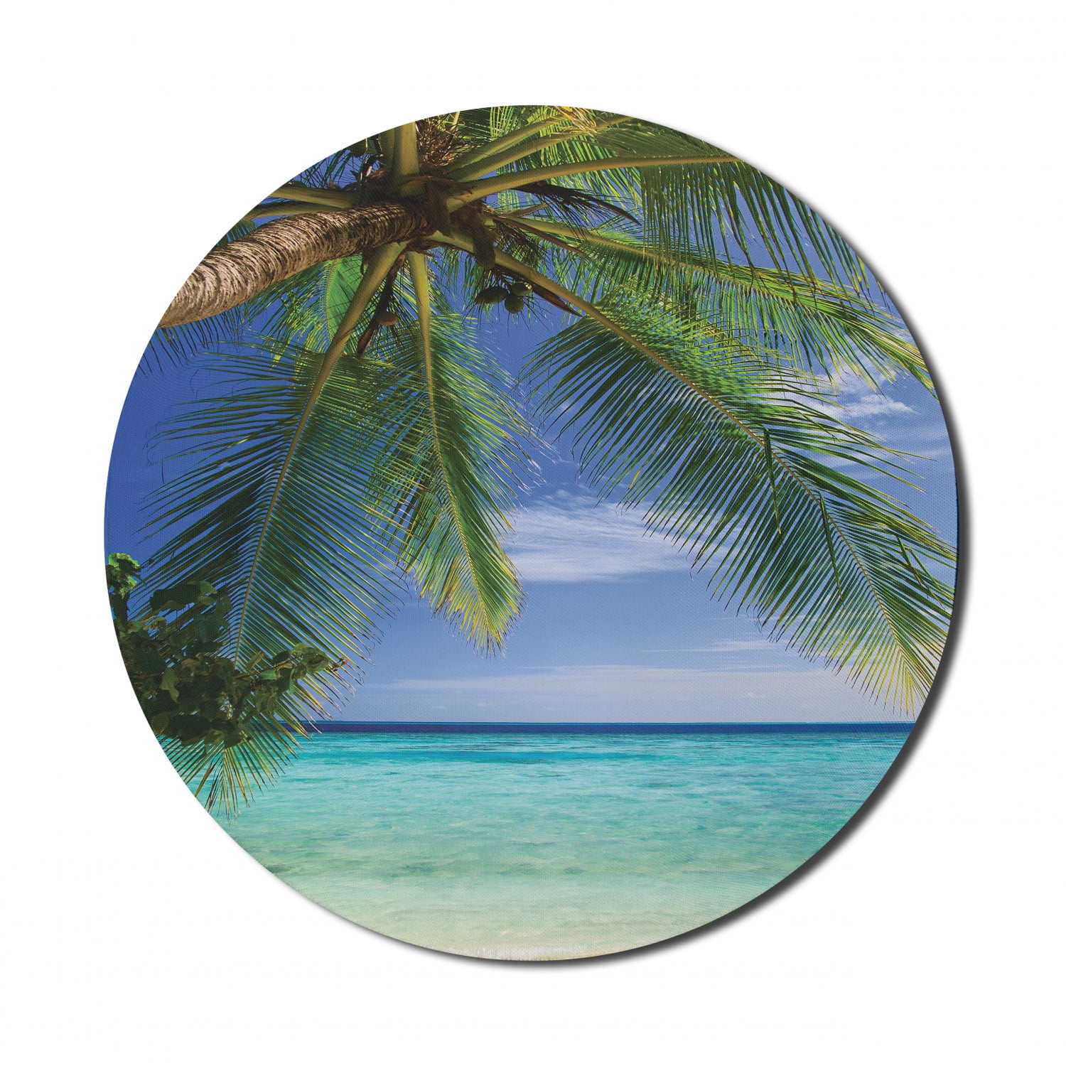 Ocean Mouse Pad for Computers, Tropical Paradise View at Maldives Palms ...