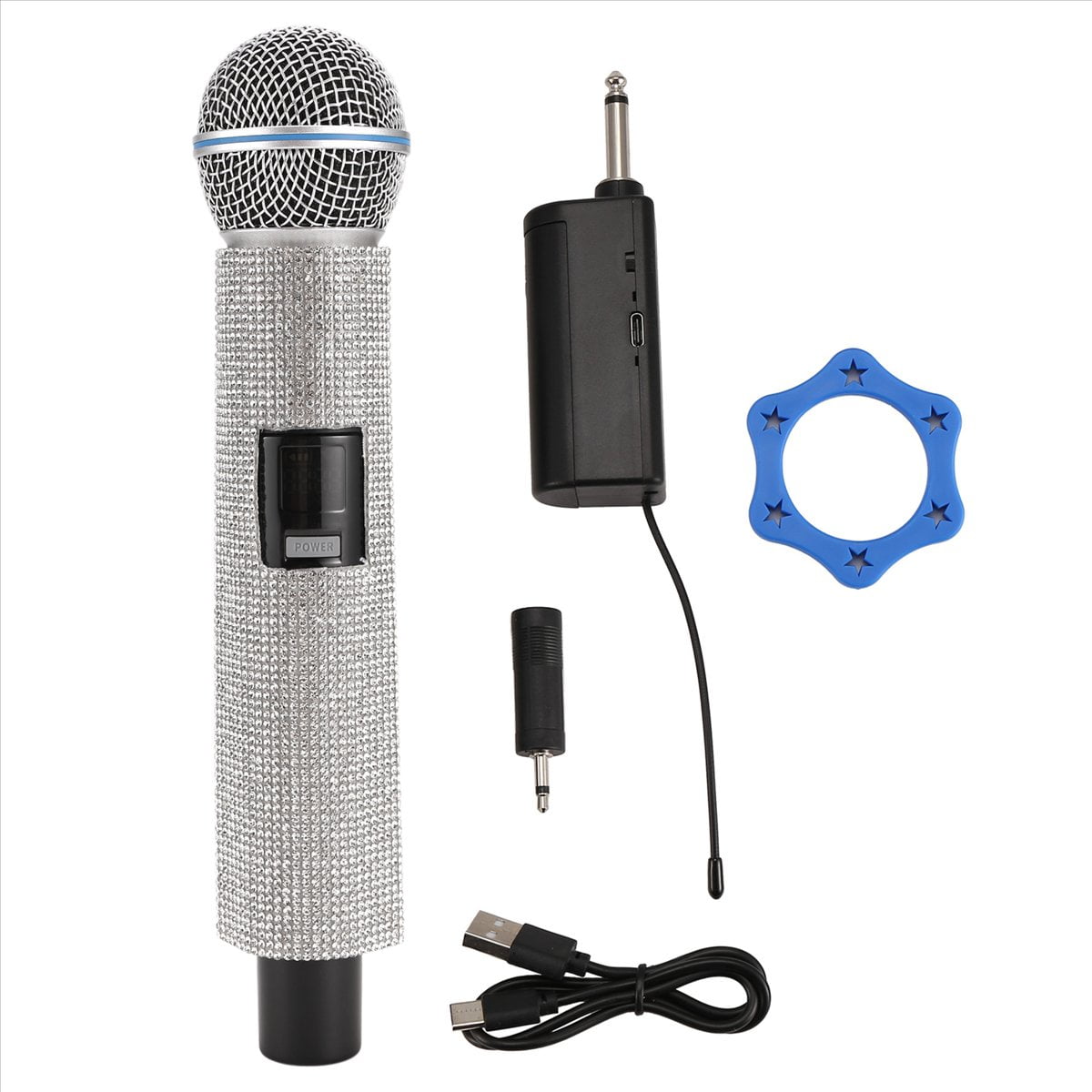 Micrófono Dinámico de Mano Inalámbrico, Micrófono de Karaoke con ...