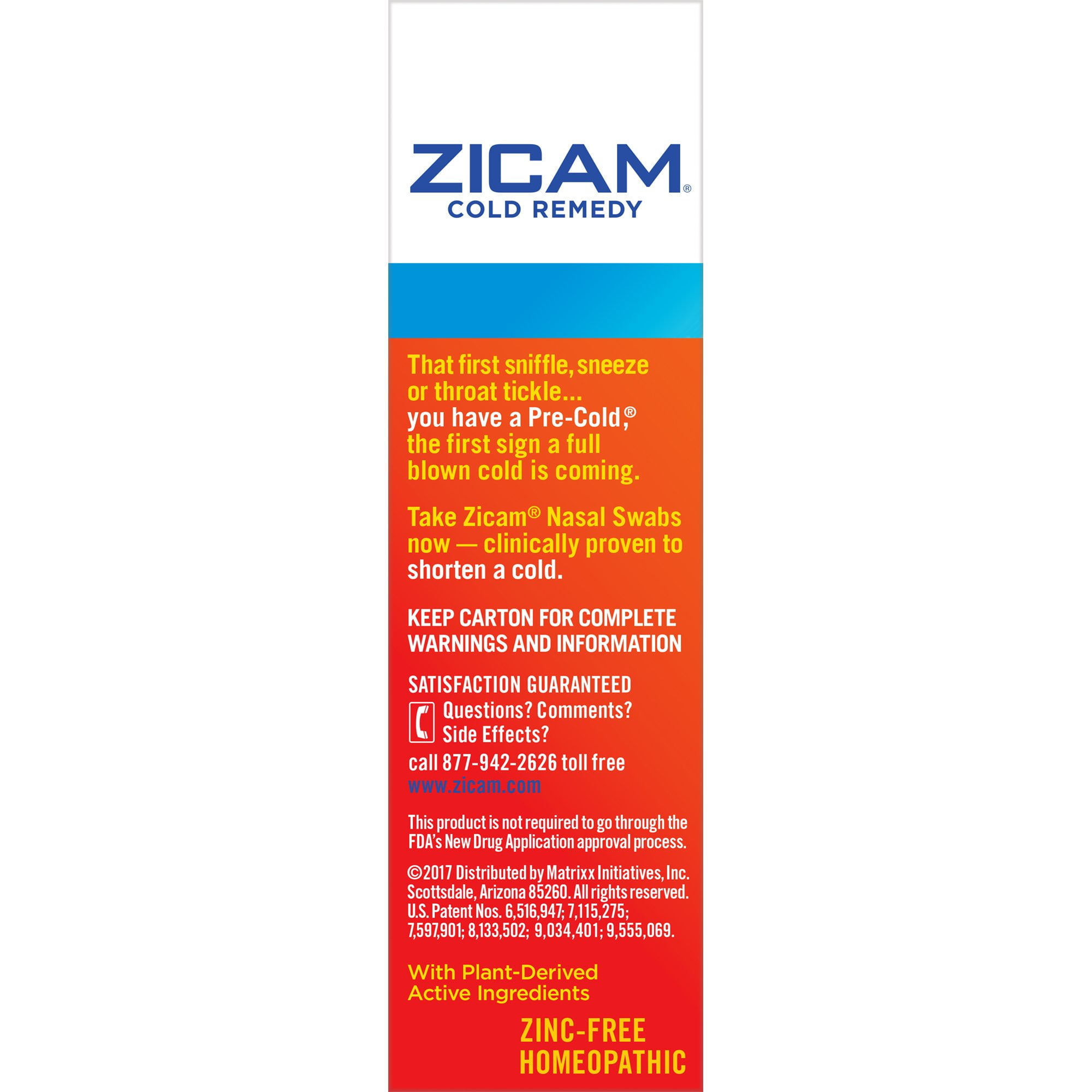 Buy Zicam Cold Remedy Nasal Swabs Plus Multi-Symptom Relief 20 ea ...