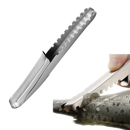 LFYOU 304 Stainless Steel Fish Scaler With A Hole V-shaped Lightweight ...