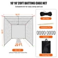 Baseball Batting Cage Net, 10x10x20 and 10x10x35 FT Softball Batting ...