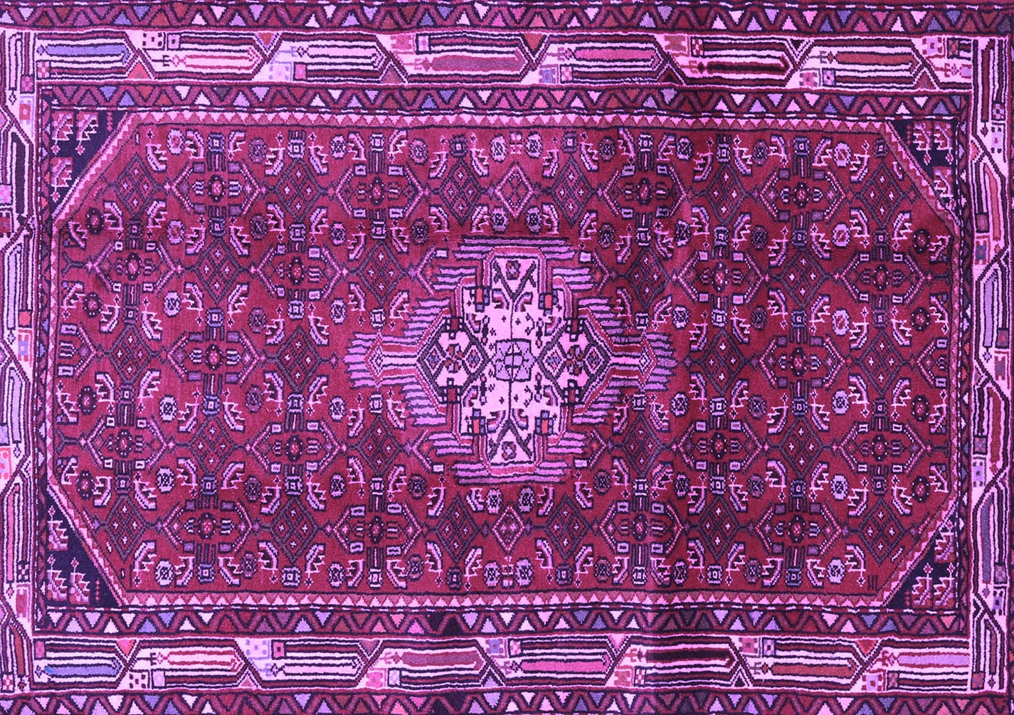 Ahgly Company Indoor Rectangle Persian Purple Traditional Area Rugs, 5 ...