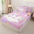 Metsweet Cartoon Unicorn Zipper Full Size Comforter Sets with Fitted ...