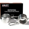 "Anley Heavy Duty 1"" Flagpole Mounting Rings with Clips, 360° Aluminum ...