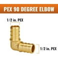 1/2 Inch 90 Degree Elbow PEX Fittings No Lead Brass Crimp for PEX Pipe ...