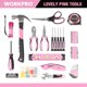 WORKPRO Pink Tool Kit, 106-Piece Lady's Home Repairing Tool Set with ...