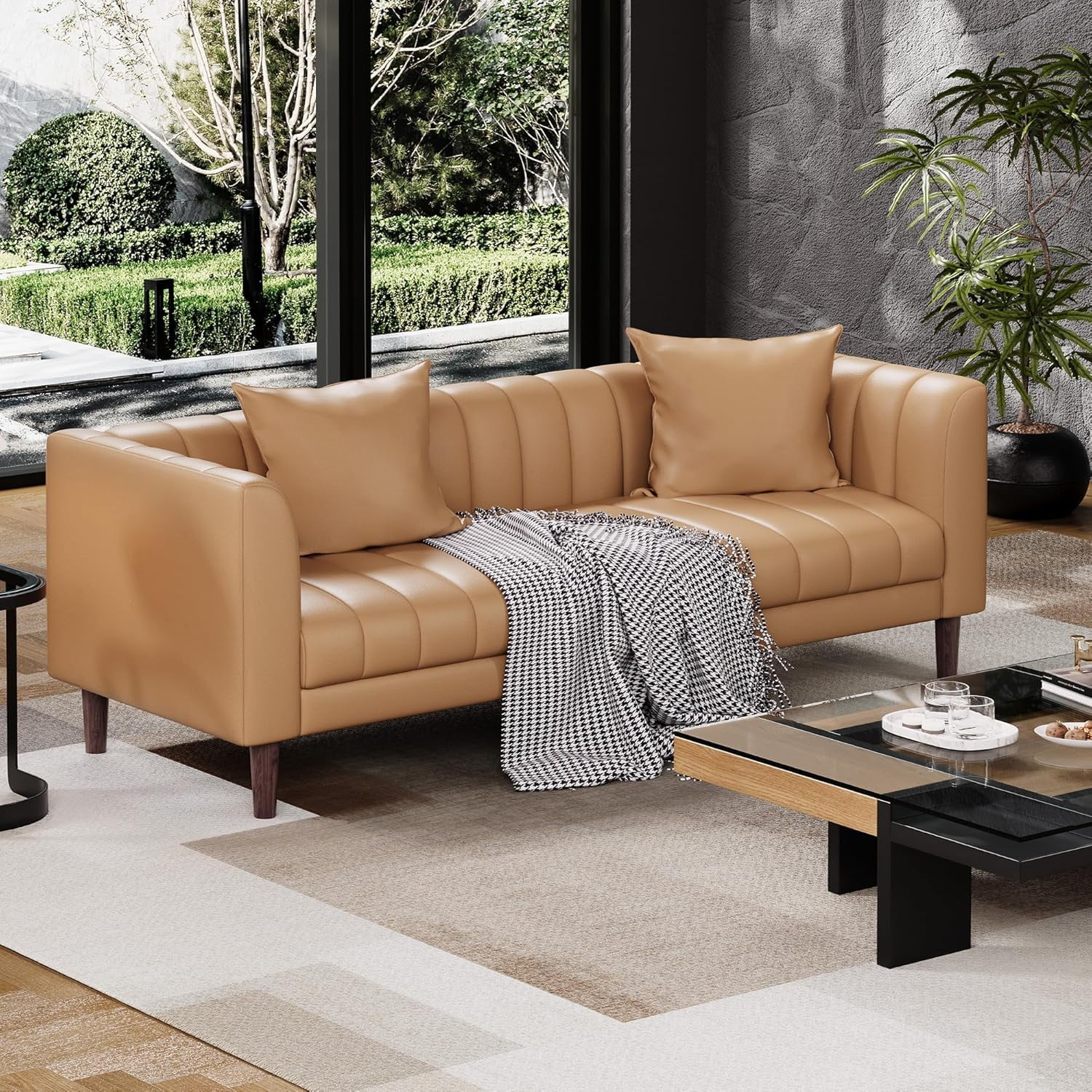 Click here for Eastvita Faux Leather 3-Seater Modern Sofa With De... prices