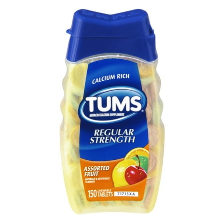 Tums Regular Strength Assorted Fruit Antacid/Calcium Supplement ...
