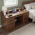 Office Desks 59" Farmhouse Office Desk With Charging Station & Storage ...