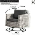 Vcatnet 2 Pieces Patio Furniture Outdoor Wicker Swivel Rocking Chair ...