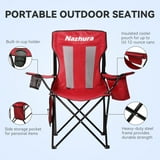 Nazhura Folding Camping Chairs 4 Pack, Cooler Pouch, Mesh Backrest, Cup ...