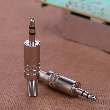 Jinveno 2pcs 3.5mm 1/8in Stereo Male Audio TRS Plated Jack Plug Adapter ...
