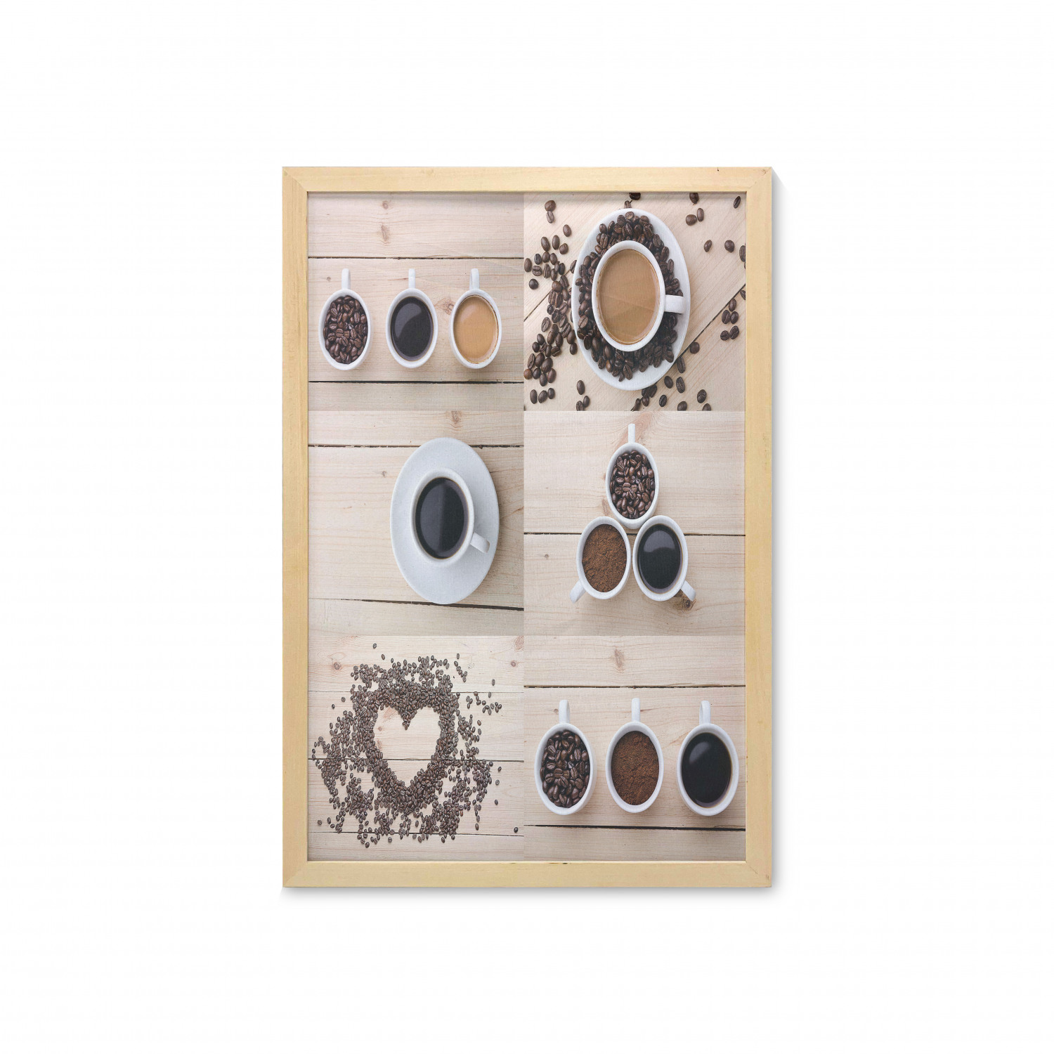 Coffee Wall Art with Frame, Collage of Different Coffee Details on ...