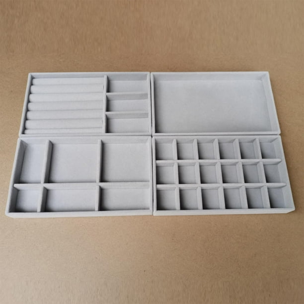 4Pcs Stackable Jewelry Trays Organizer Drawer Inserts for Storage ...