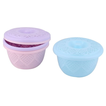 Plastic Vegetable Rice Washing Colander Mesh Strainer Bowl Assorted ...