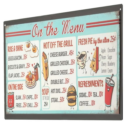 Menu Board Embossed Metal Sign - Walmart.com - Walmart.com