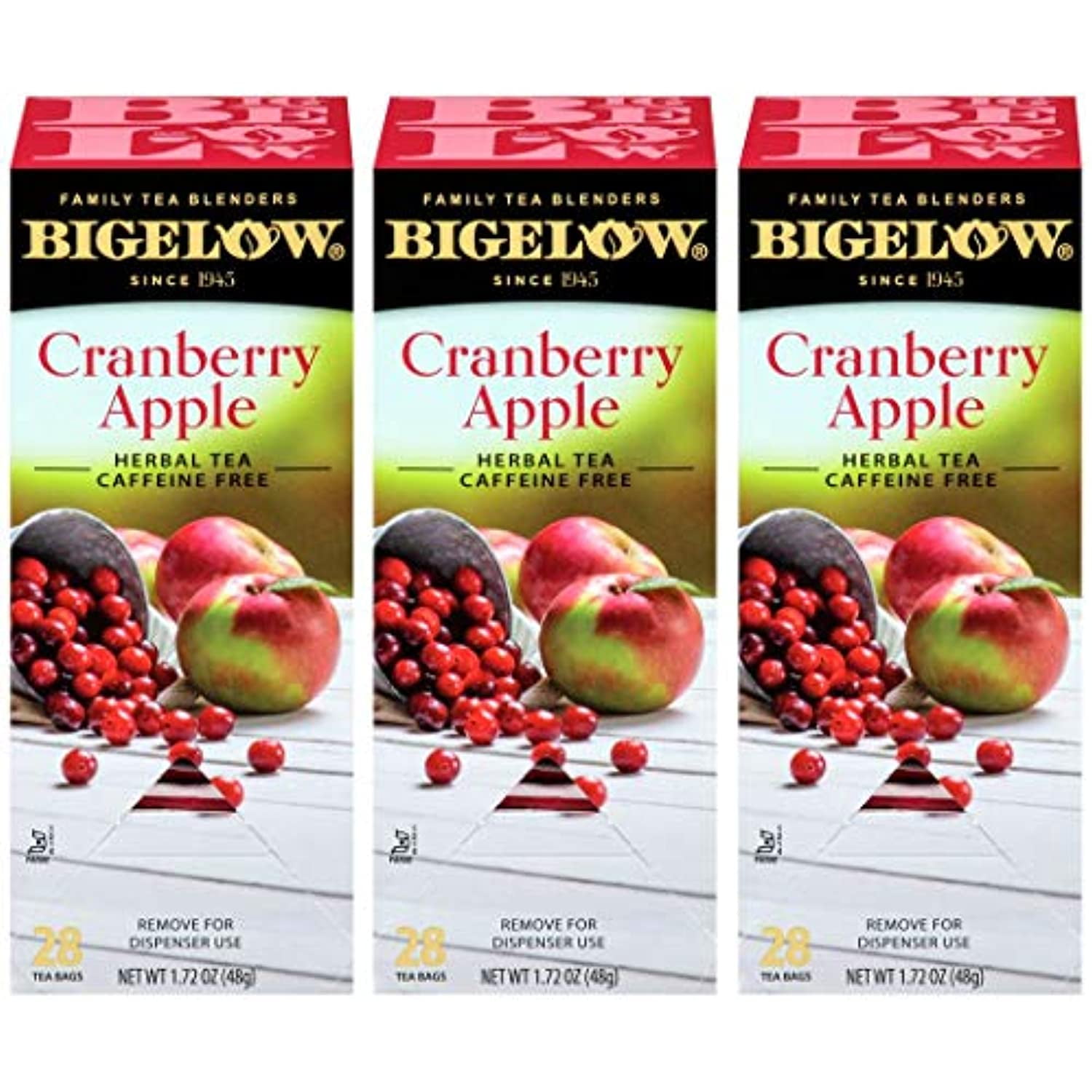 Bigelow Cranberry Apple Herbal Tea Bags 28-Count Box (Pack Of 3 ...