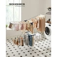 SONGMICS, Clothes Drying Rack, Foldable with 33 Rails, Silver Blue ...
