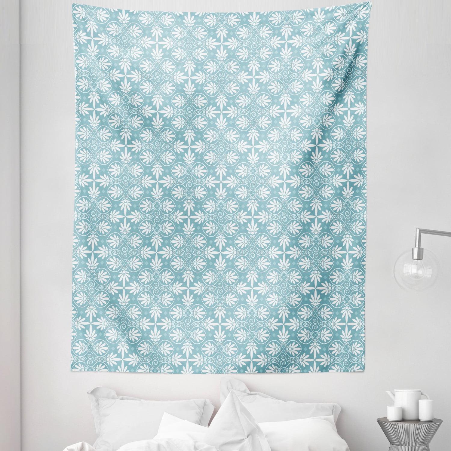 Classic Tapestry, Pattern of Greek Inspired Floral Damask with Swirls ...