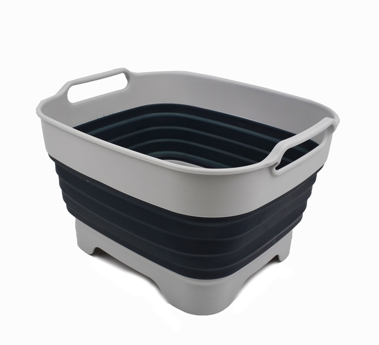 SAMMART 9L Collapsible Dishpan with Draining Plug - Foldable Washing ...