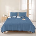 Queen Quilt Bedding Set Blonde Blue Pure Color Breathable Summer ...