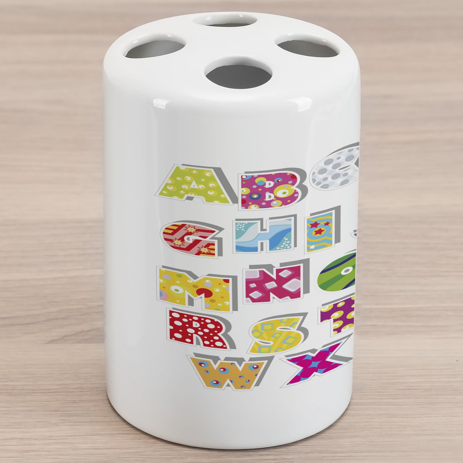 Letters Ceramic Toothbrush Holder, Full Alphabet with Various Designs ...
