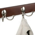 Stratford Walnut Wood 24 in. Wall Mount Rack with 4-Double Satin Nickel ...