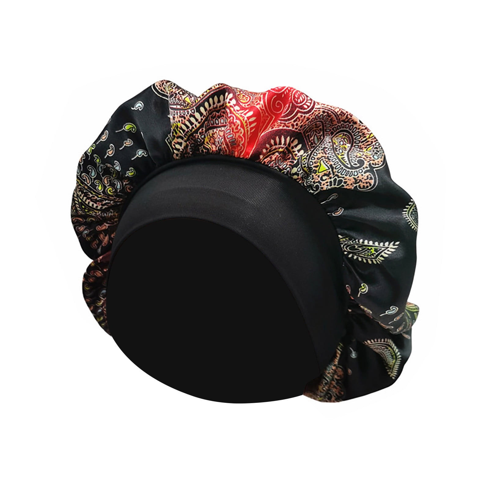 keusn large printed headband nightcap bohemian turban cap satin shower ...
