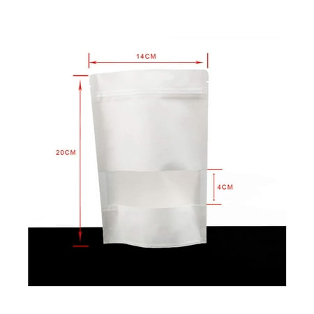10pc Window Fro ted Kraft Pap Bag Tea ut Packing Bag Kraft Pap Self ...