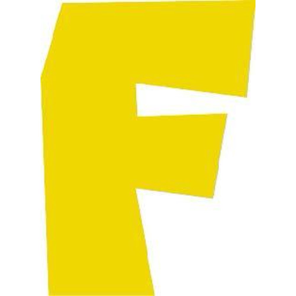 Funny Colorful Alphabetical Letter F Cartoon Character Wall Art Sticker ...
