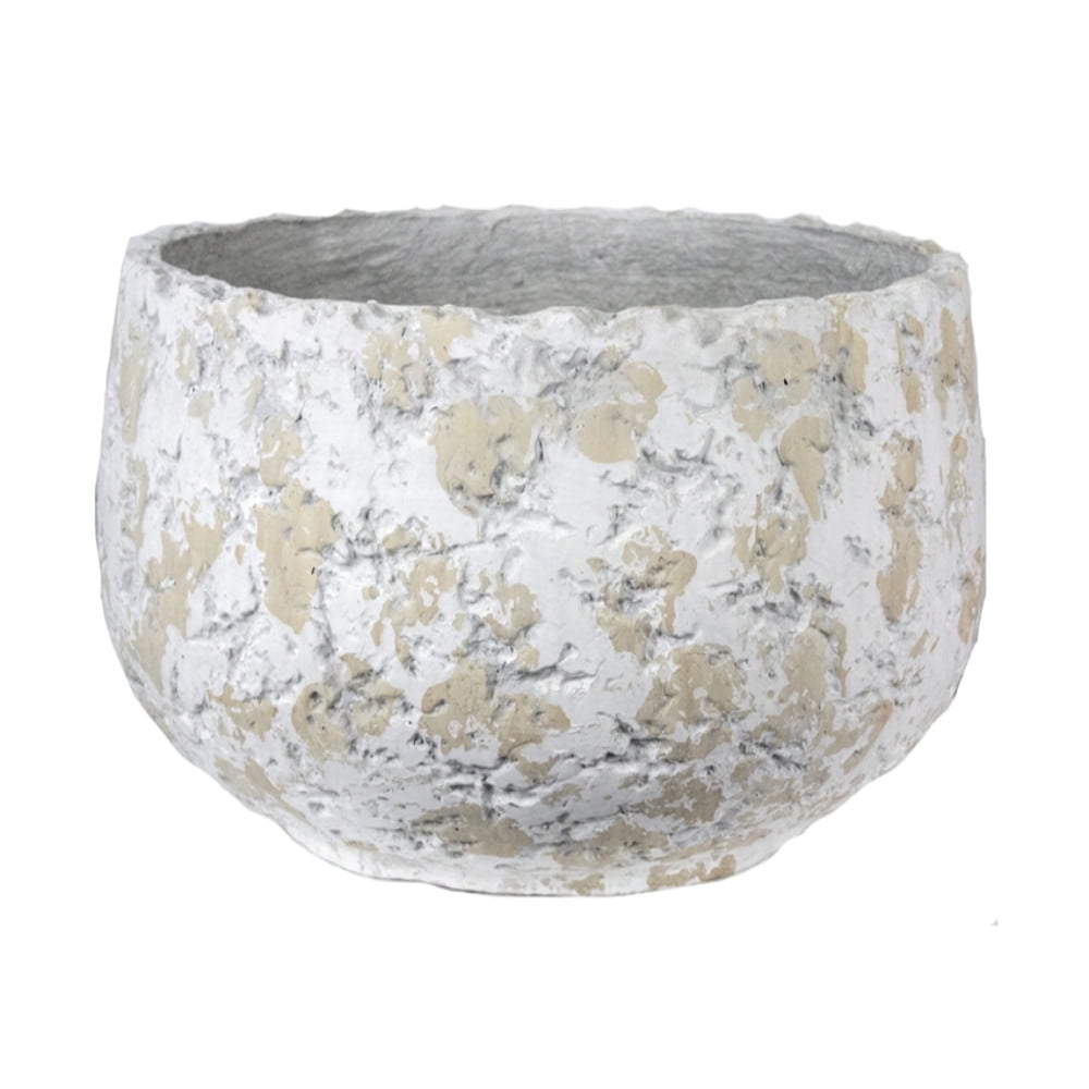 Traditional Style Textured Flower Pot, White - Walmart.com