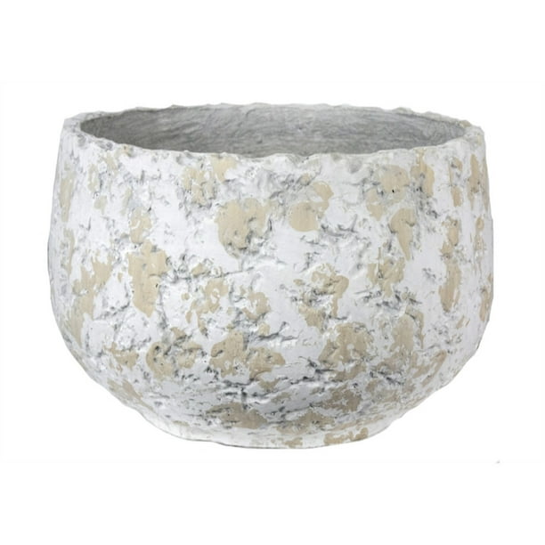 Traditional Style Textured Flower Pot, White - Walmart.com - Walmart.com