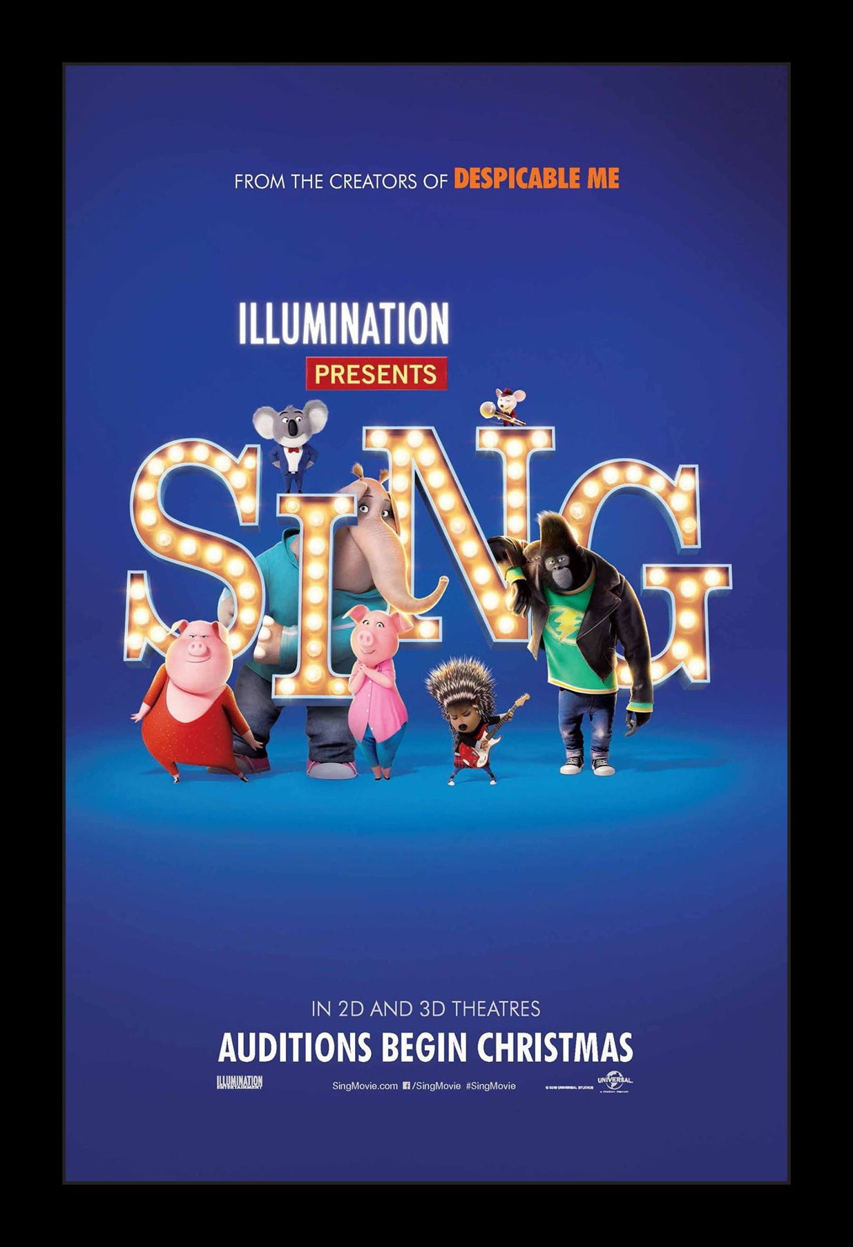SING - 11x17 Framed Movie Poster - Walmart.com