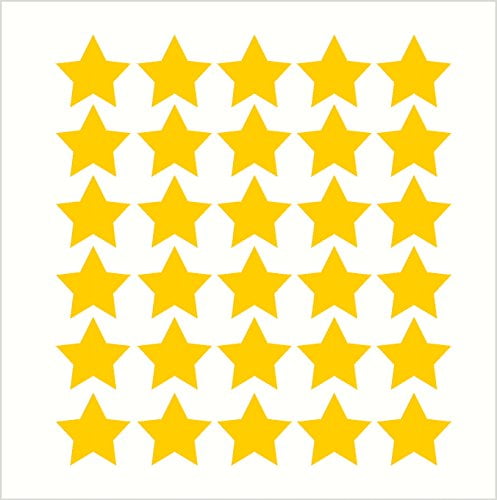 Star Vinyl Stickers for Home Decor 2-Inch Peel-N-Stick, Yellow, 30 ...