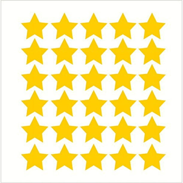 Star Vinyl Stickers for Home Decor 2-Inch Peel-N-Stick, Yellow, 30 ...