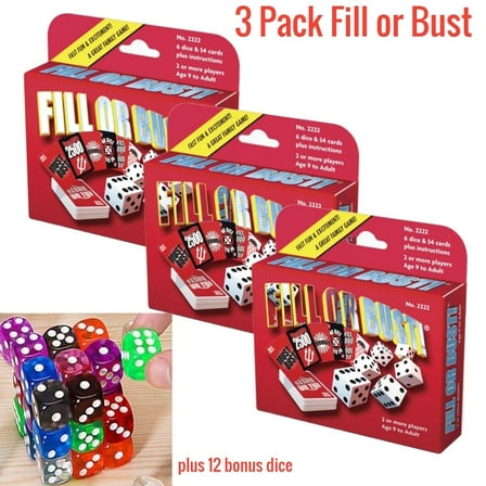 Bowman Games Fill or Bust Card and Dice Game for Team Play and Multiple ...